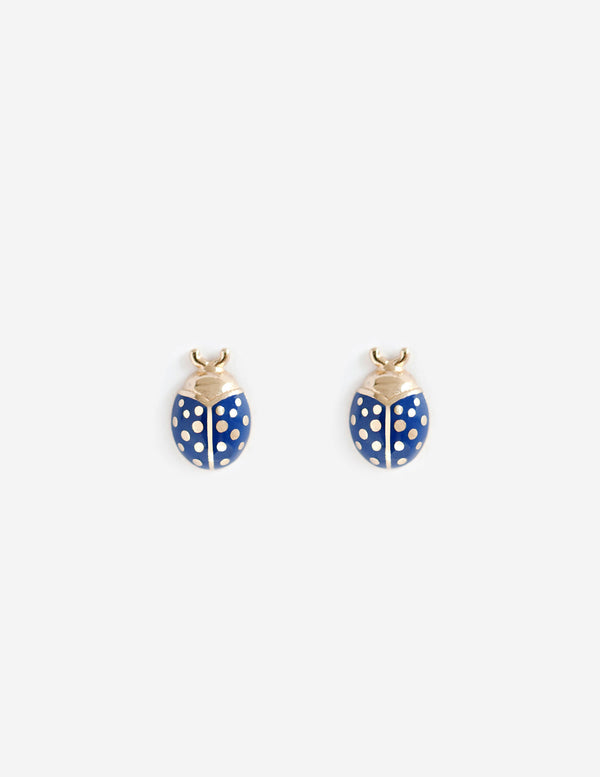 Blue enamel Ladybug Studs - Kathryn Bentley